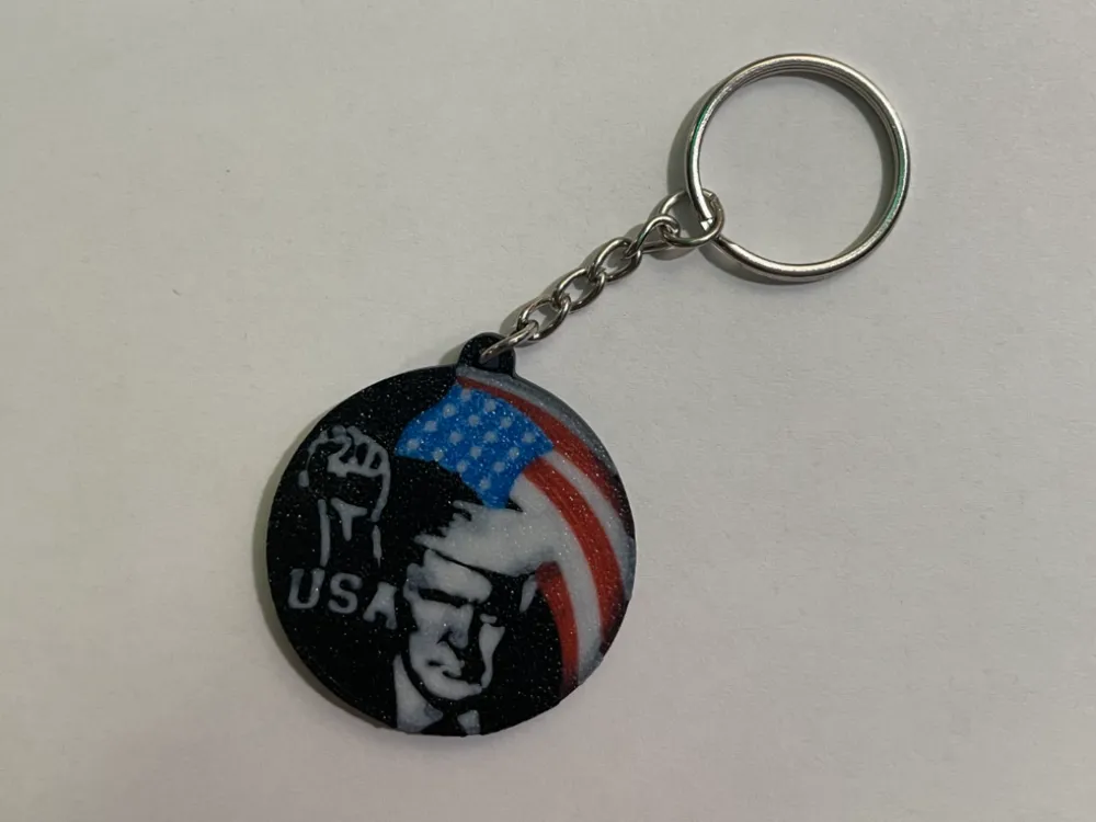 President Trump's Triumph After attack Keychain by House of 3D - MakerWorld