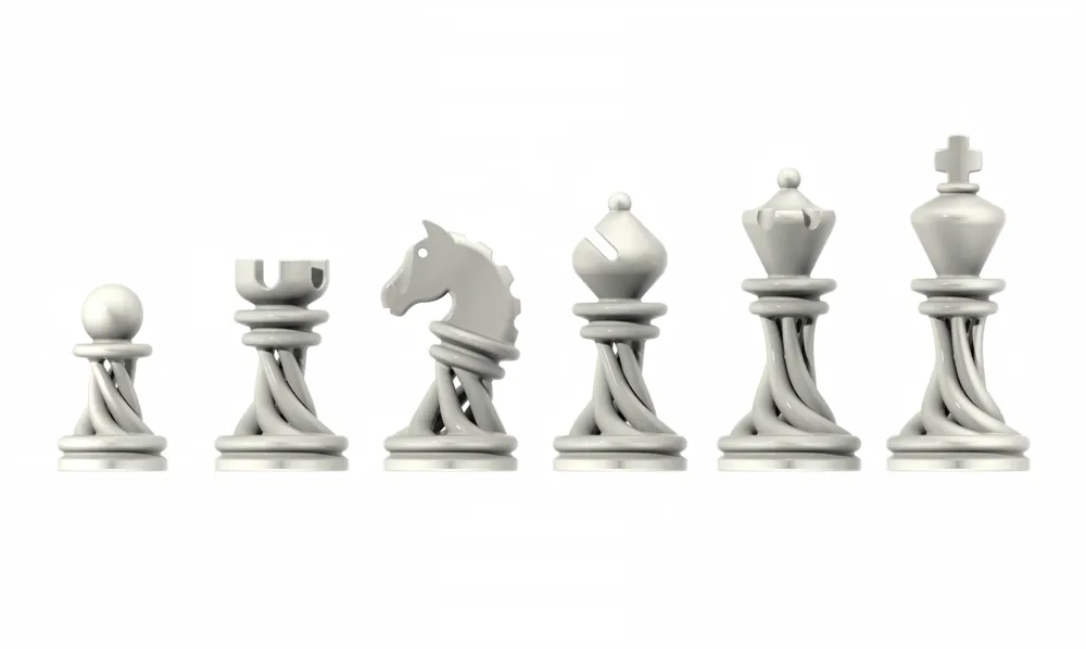 Spiral Design Magnetic Chess Pieces - Free 3D Print Model - MakerWorld