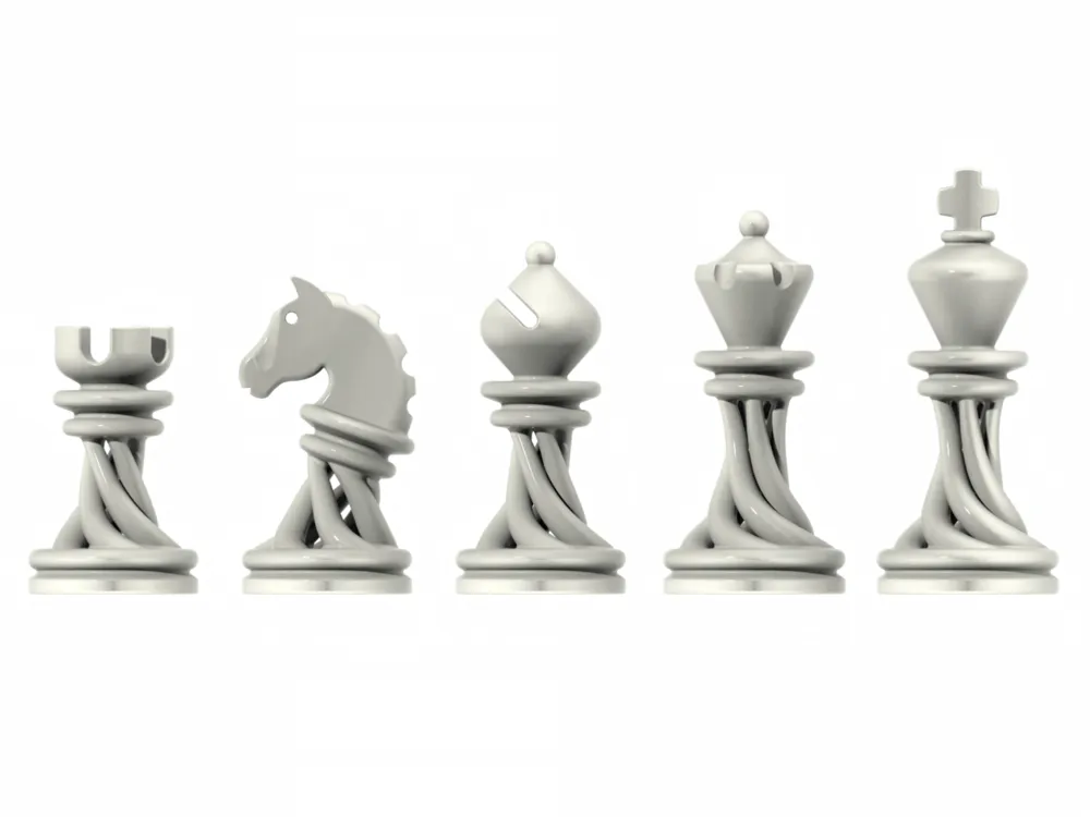 Spiral Design Magnetic Chess Pieces - Free 3D Print Model - MakerWorld