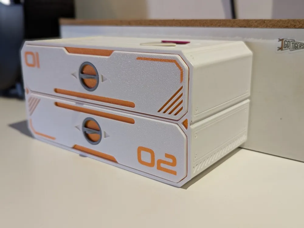 Futuristic Sci-Fi Drawer Organizer - Free 3D Print Model - MakerWorld