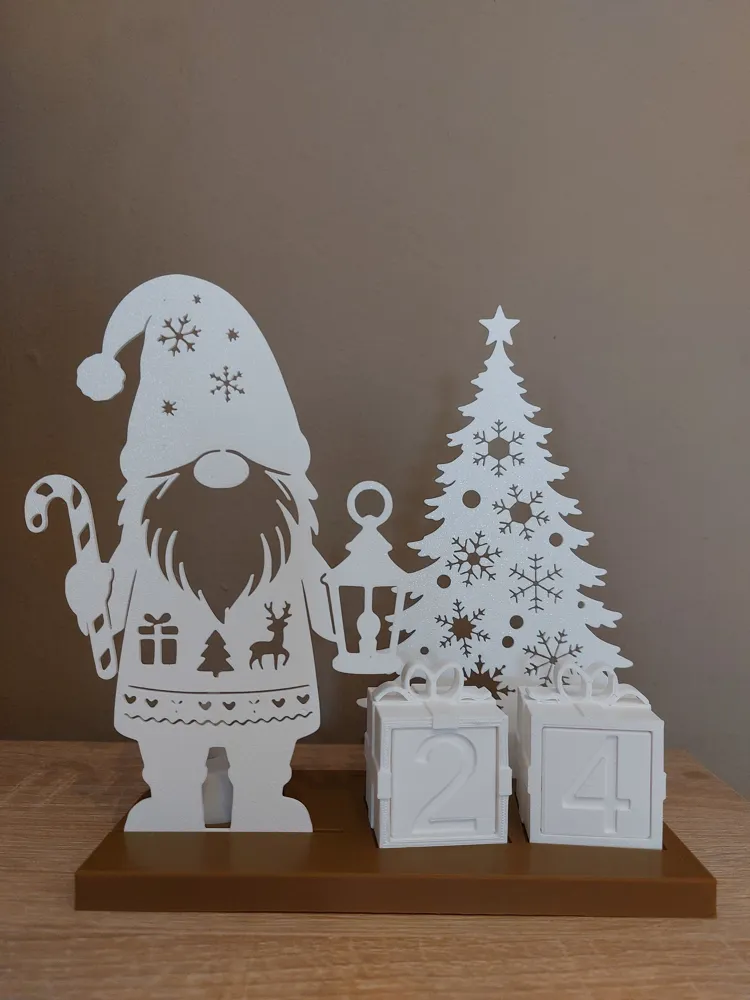 Christmas Countdown Gnome Calendar - Free 3D Print Model - MakerWorld