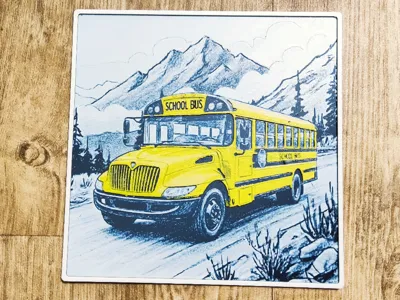 American school bus - Hueforge - Free 3D Print Model - MakerWorld