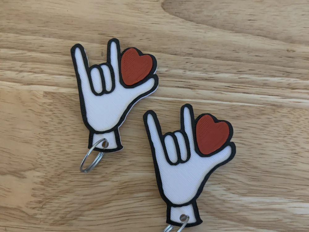 American Sign Language, I Love You Keychain + by tammrm - MakerWorld