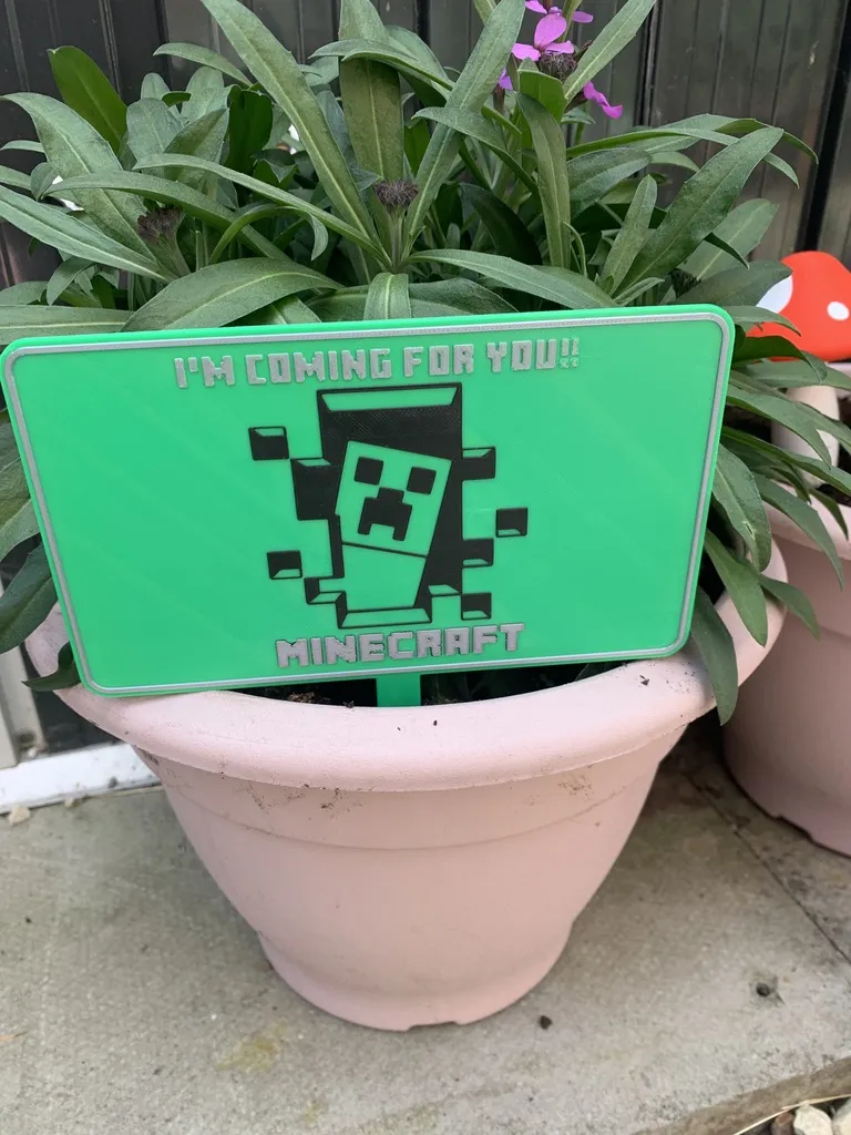 Minecraft Creeper Sign For Garden by Harry995 MakerWorld: Download Free ...