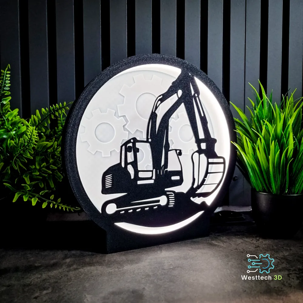 Excavator LED Lamp - Free 3D Print Model - MakerWorld