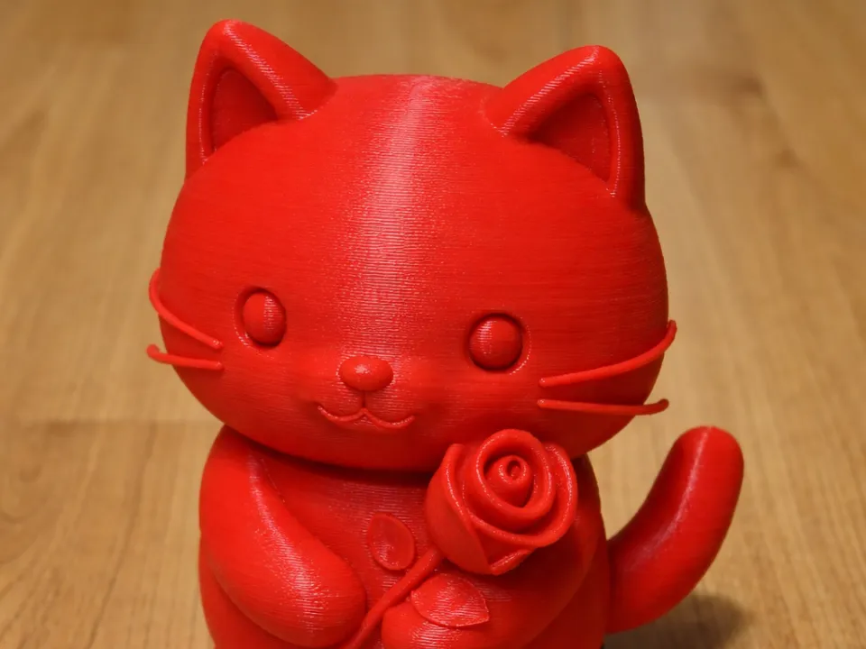 Valentine Cat Holding a Rose – Cute Gift - Free 3D Print Model - MakerWorld