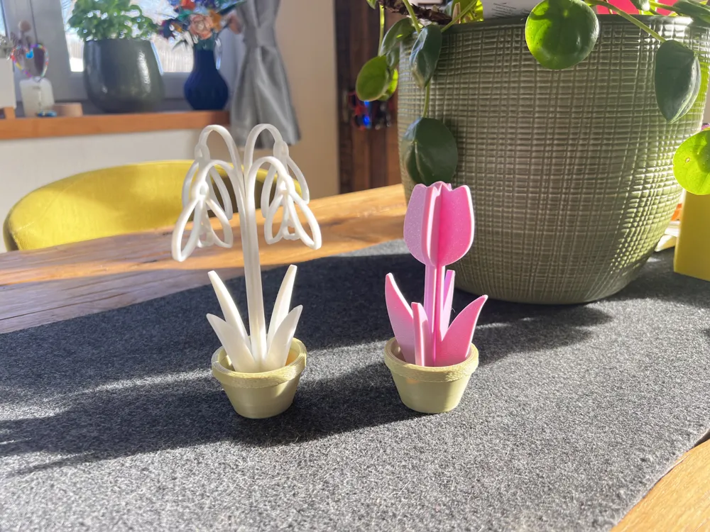 Flowers in a Pot - Spring no AMS - Free 3D Print Model - MakerWorld