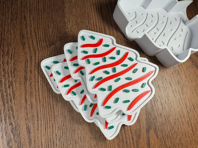 Little Debbie XMas Tree Cake Inspired Coasters by dcv designs - MakerWorld