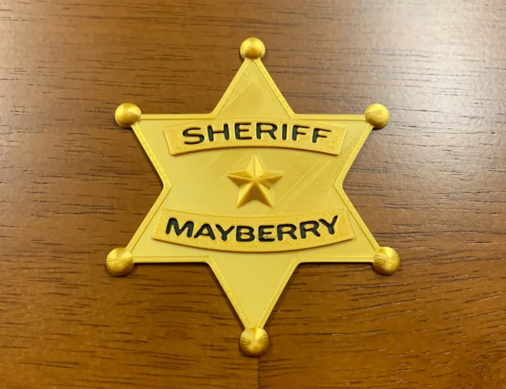 Andy Griffith Show Mayberry Sheriff Badge by Bluto Mindpretzel - MakerWorld