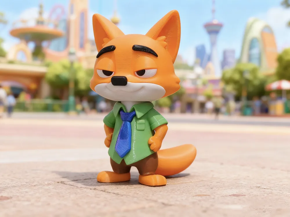 Chibi Nick Wilde (fully disassembled, no AMS needed) - Free 3D Print ...