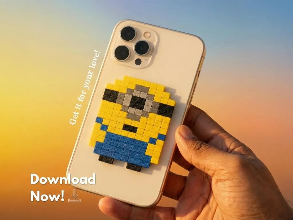 Pixel Minion – 3D Printable Mobile Charm - Free 3D Print Model - MakerWorld