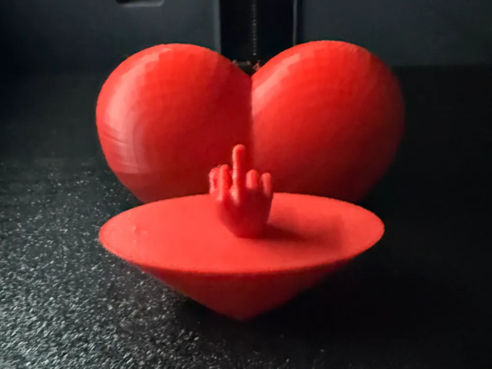 Valentine's Day Middle Finger Heart - Free 3D Print Model - MakerWorld