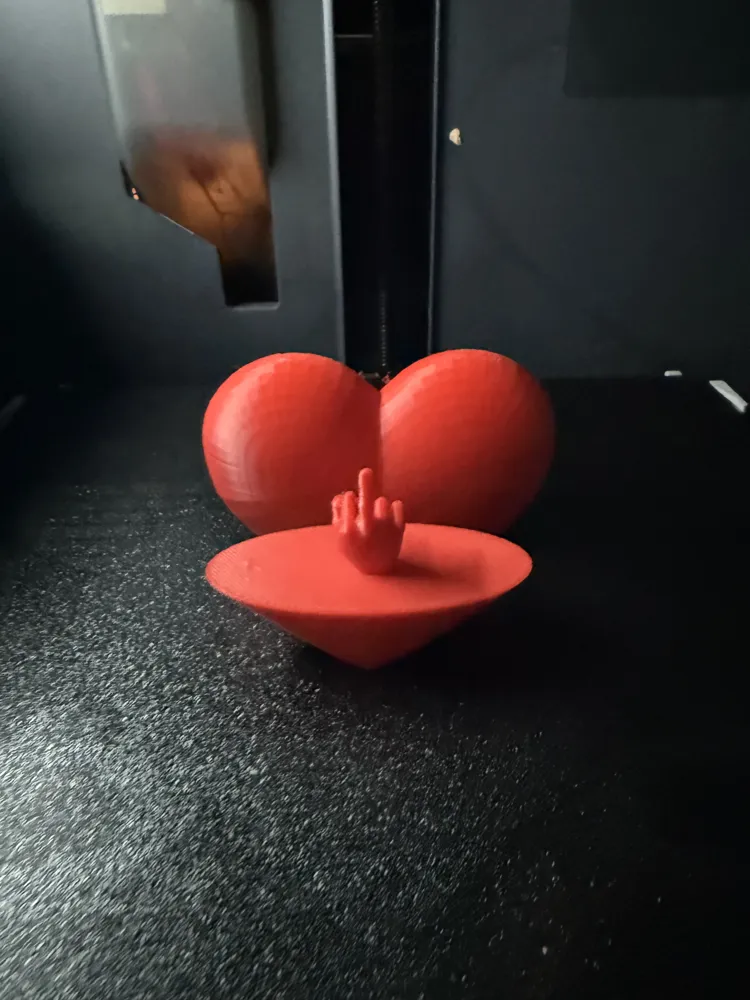 Valentine's Day Middle Finger Heart - Free 3D Print Model - MakerWorld