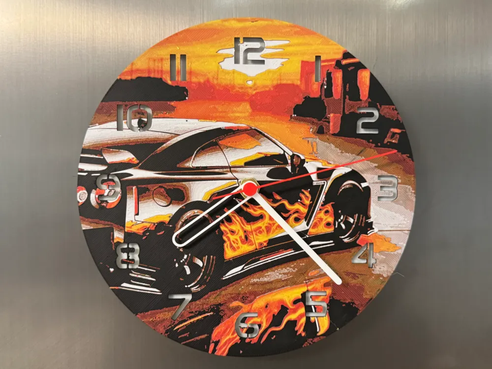 wall / desk clock Nissan GTR 34 HueForge by cP3D - MakerWorld