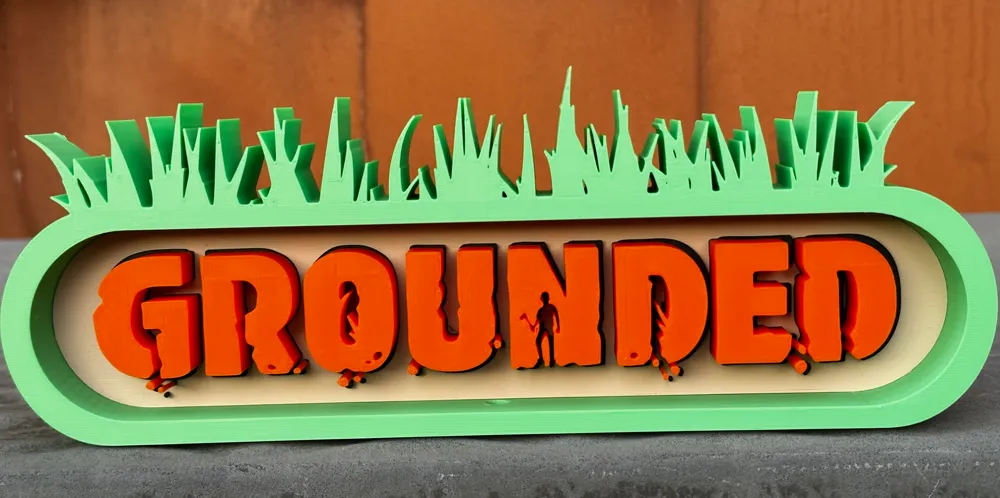 GROUNDED Logo ( Schild ) by 3DRiccardo MakerWorld: Download Free 3D Models