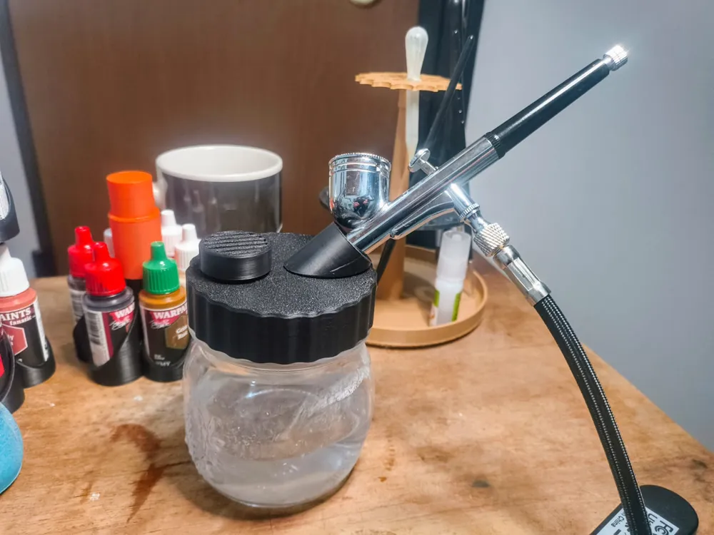 airbrush cleaning pot (for bormioli jars) by fmor MakerWorld: Download ...