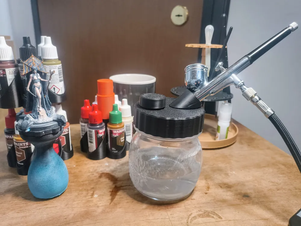 airbrush cleaning pot (for bormioli jars) by fmor MakerWorld: Download ...