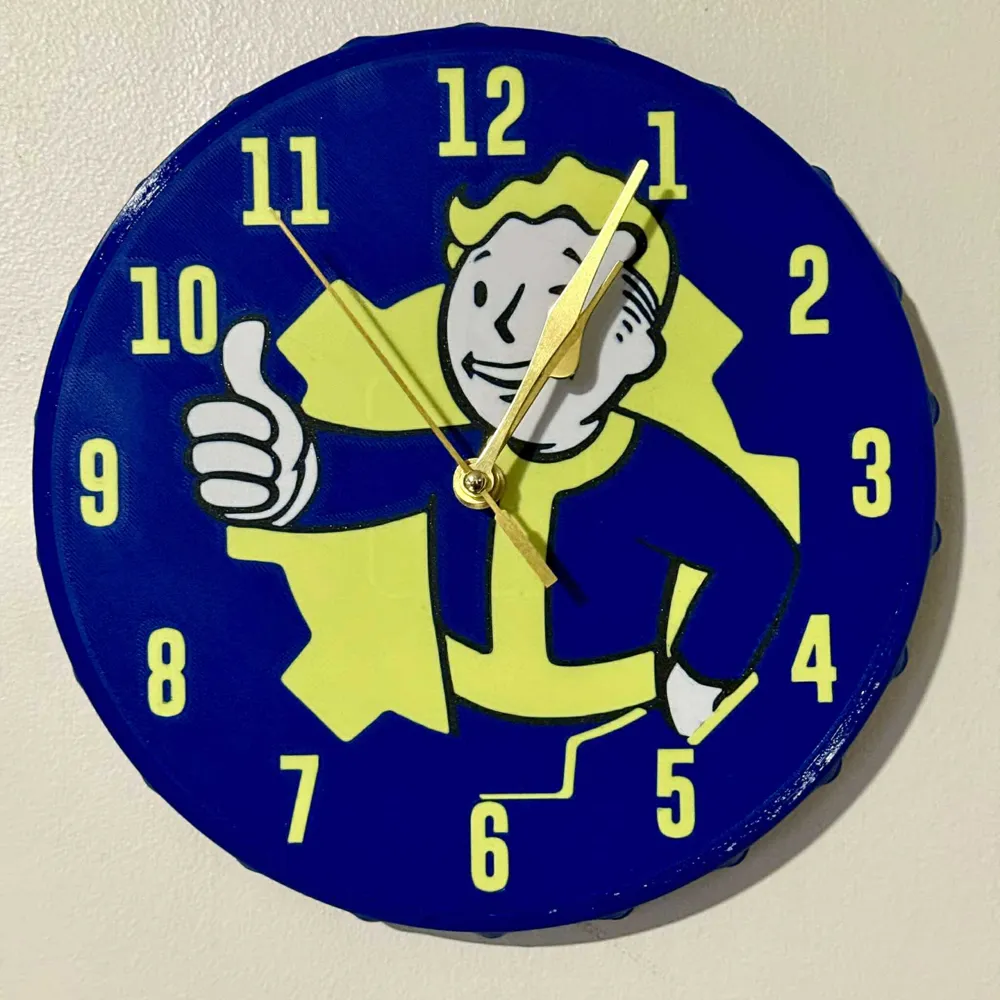 Fallout Vault Boy Bottle Cap Clock by Faran3D - MakerWorld