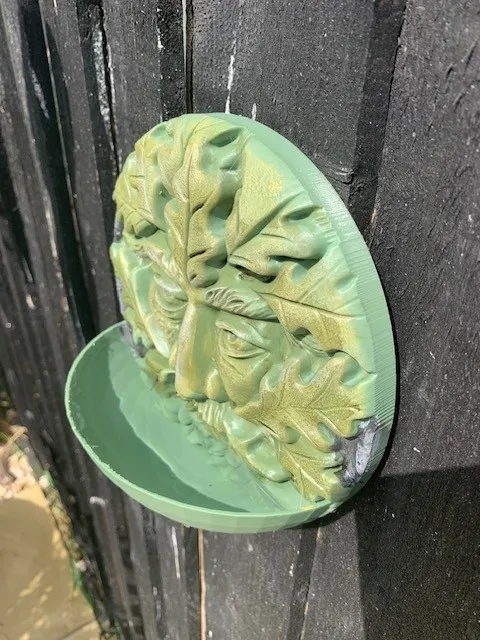 Bird Bath Green Man Face by Wicro MakerWorld: Download Free 3D Models