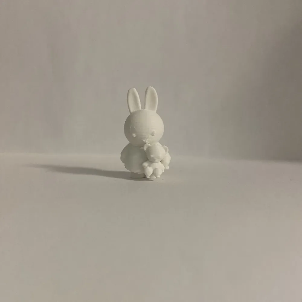 Miffy holding a bear - Cartoon rabbit desktop ornament, coloring gift ...