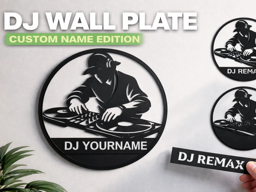 DJ Wall Plate – Custom Name Edition - Free 3D Print Model - MakerWorld