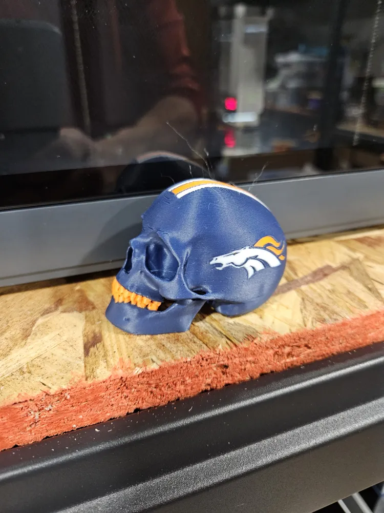 Denver Broncos Skull - Free 3D Print Model - MakerWorld