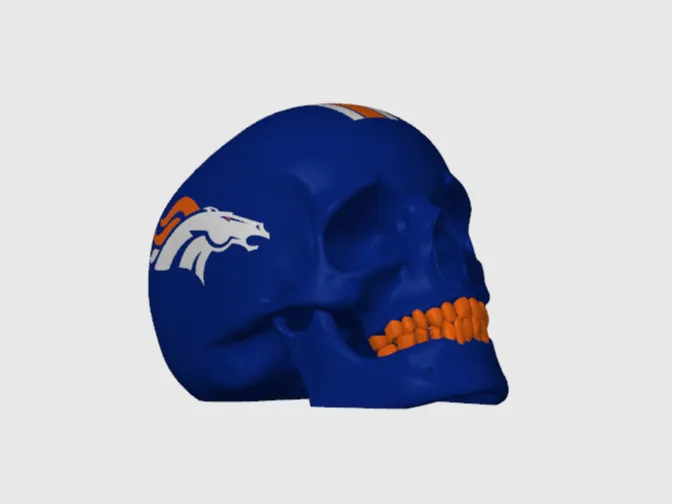 Denver Broncos Skull - Free 3D Print Model - MakerWorld