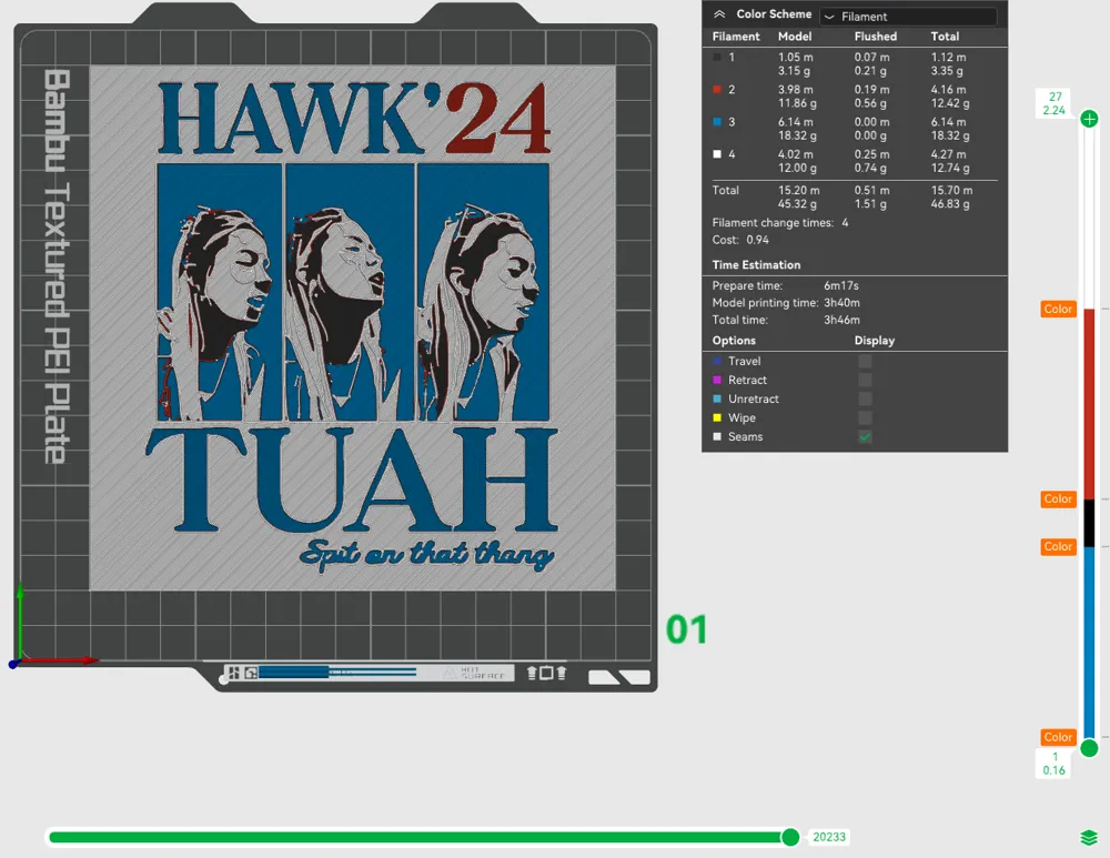 Hawk Tuah 150x150 - (Hugeforge - Meme Edition) by Krafty3D - MakerWorld