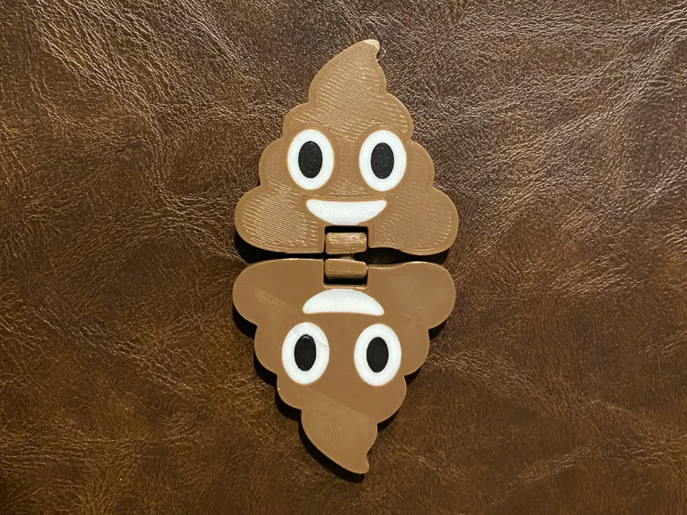 poop emoji flip spin & slide fidget!!! - Free 3D Print Model - MakerWorld