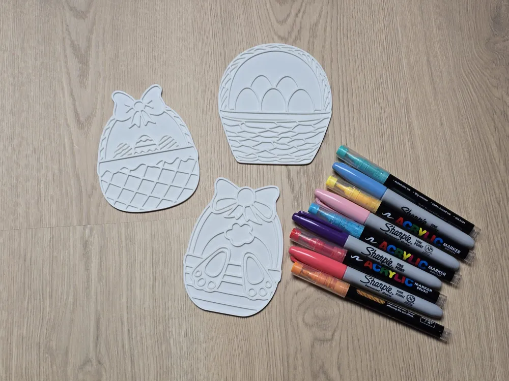 Easter Basket Eggs Coloring Craft Set - Free 3D Print Model - MakerWorld