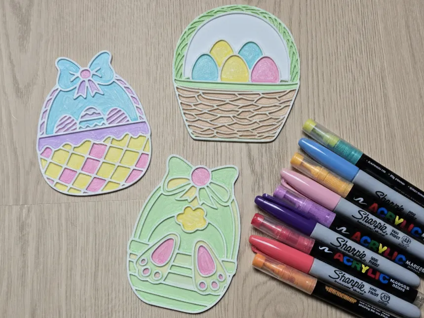 Easter Basket Eggs Coloring Craft Set - Free 3D Print Model - MakerWorld