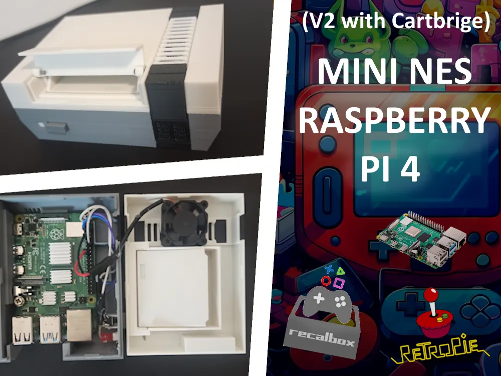 Mini NES Raspberry Pi 4 (V2 With Cartbridge) by Nitros - MakerWorld