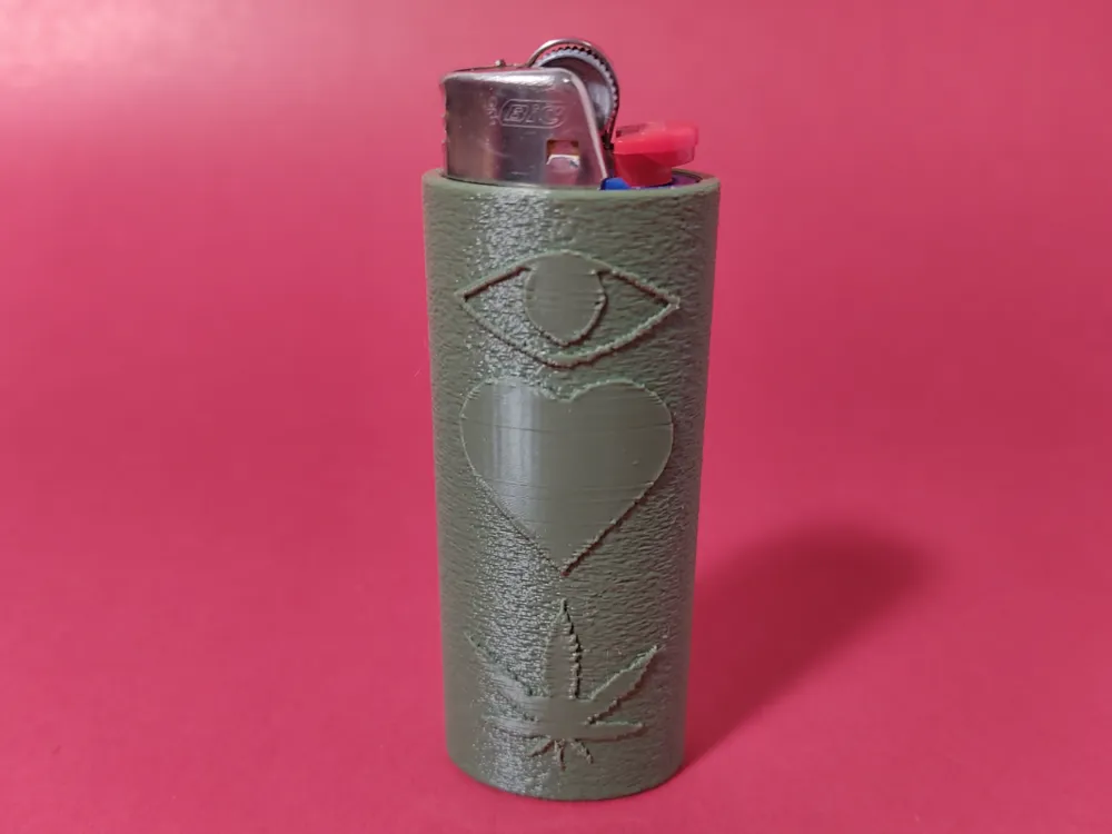 Eye Heart Weed Grippy Slim Bic Lighter Sleeve by zentenro - MakerWorld
