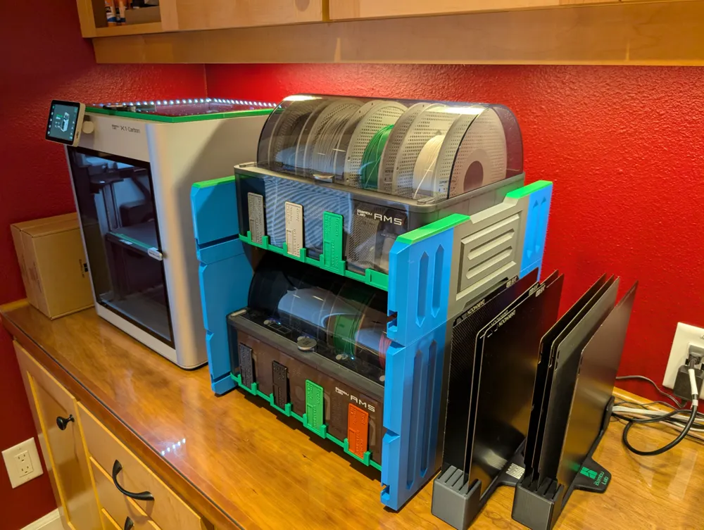 AMS / AMS 2 Stacker Pulls w/Filament Samples - Free 3D Print Model ...