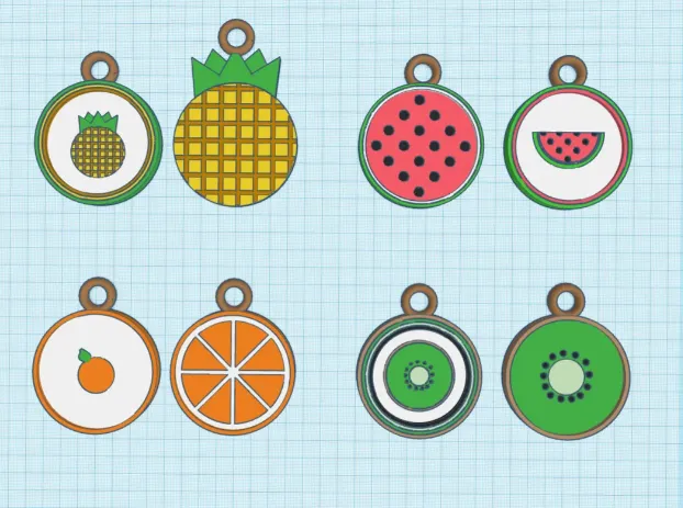 Fruit keychains by Thomas3d - MakerWorld