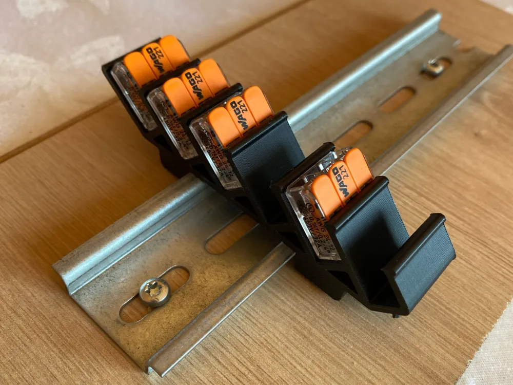 Wago 221 (11mm) - DIN Rail Holder - 6 Wagos by Wastel361 - MakerWorld