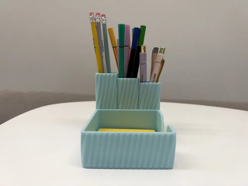 Wave Desk Organizer for 90 × 90 mm Notes & Pens - Free 3D Print Model ...