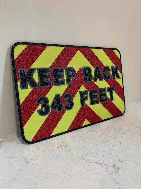 Keep back 343 feet sign - Free 3D Print Model - MakerWorld