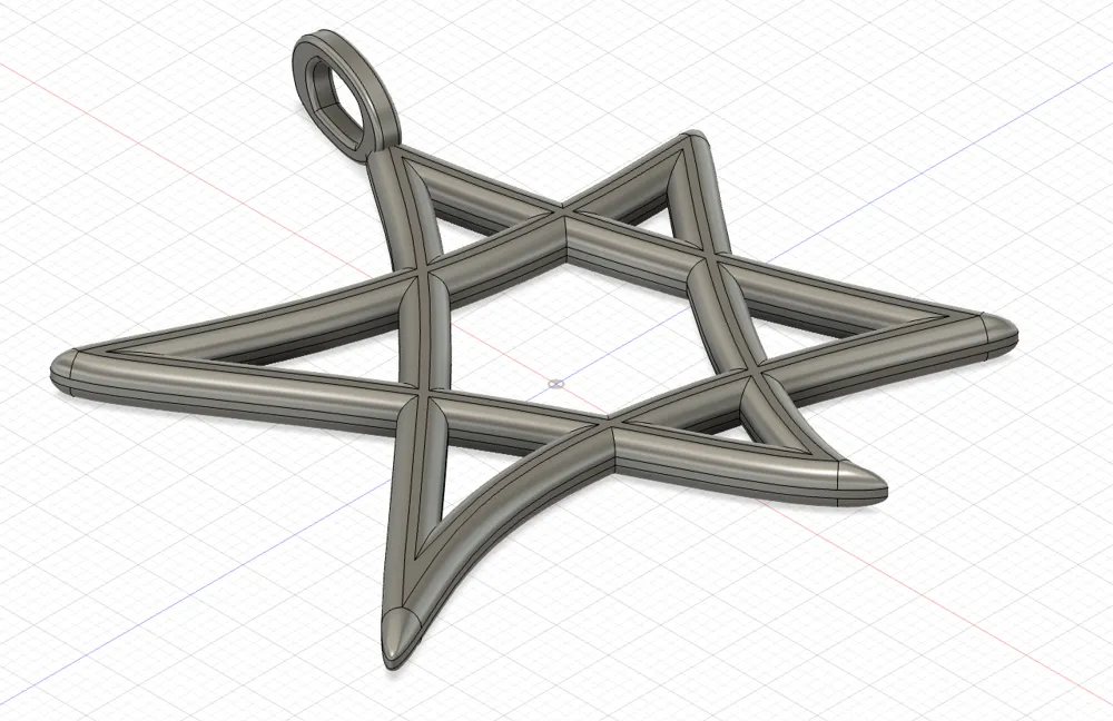 Star of David Pendant (Freeform/Sketchy) by Yoav Kadosh - MakerWorld