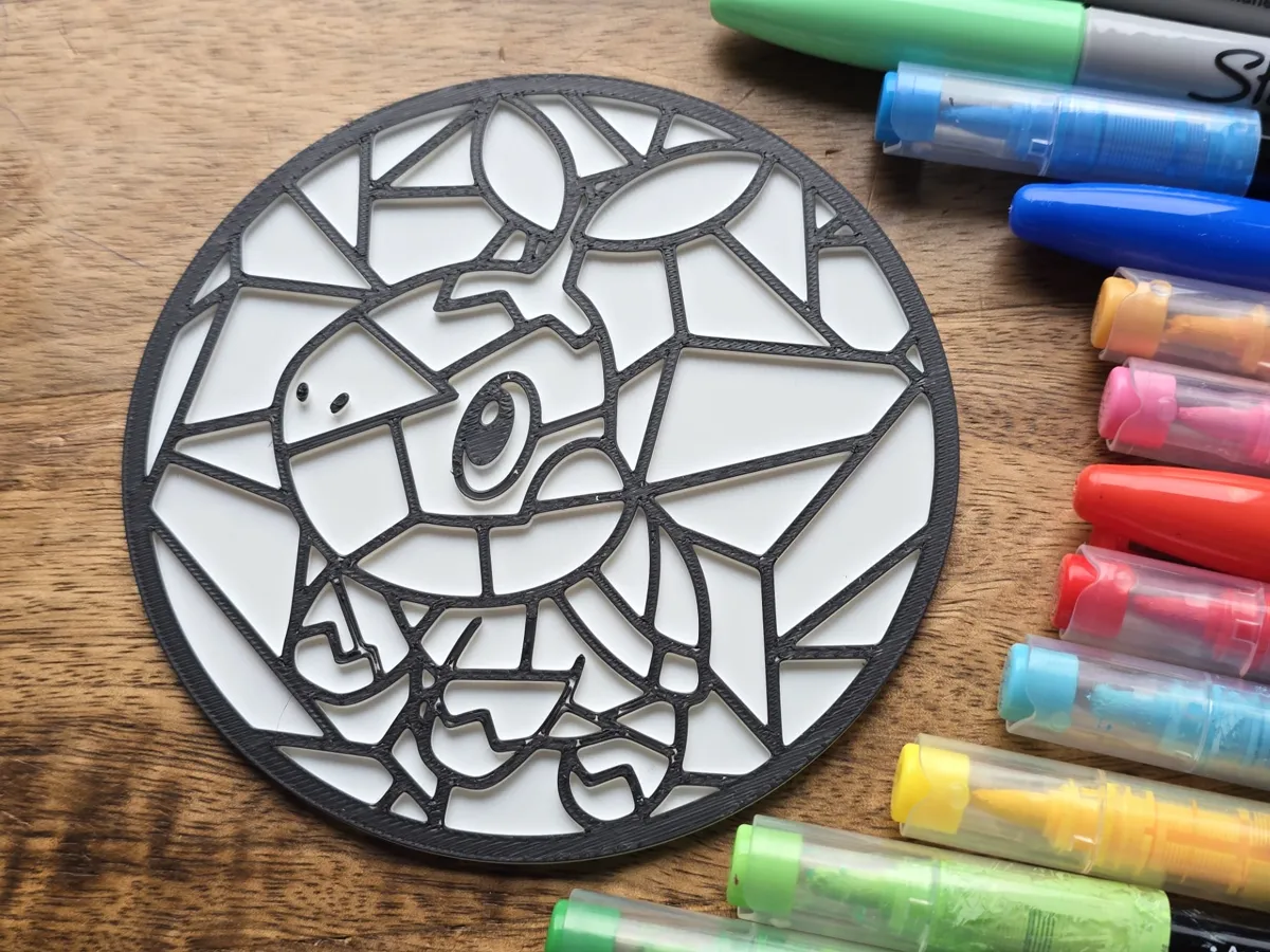 Turtwig Pokemon Stained Glass Coloring Craft - Free 3D Print Model ...