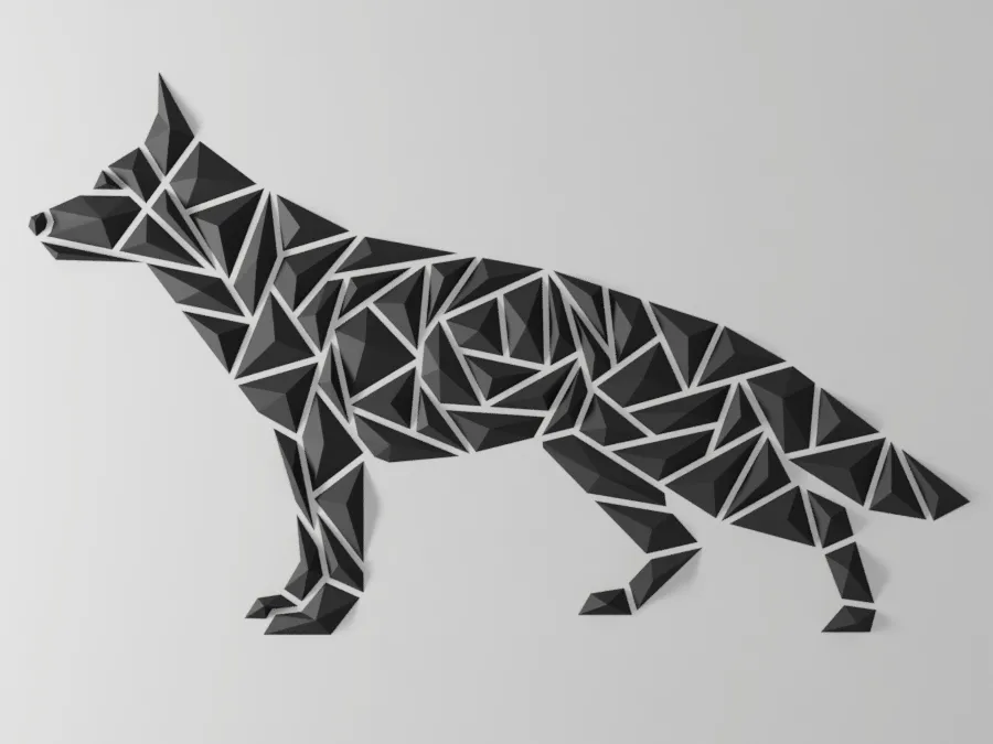Geometric dog wall art - “German shepherd style” by dgemily - MakerWorld
