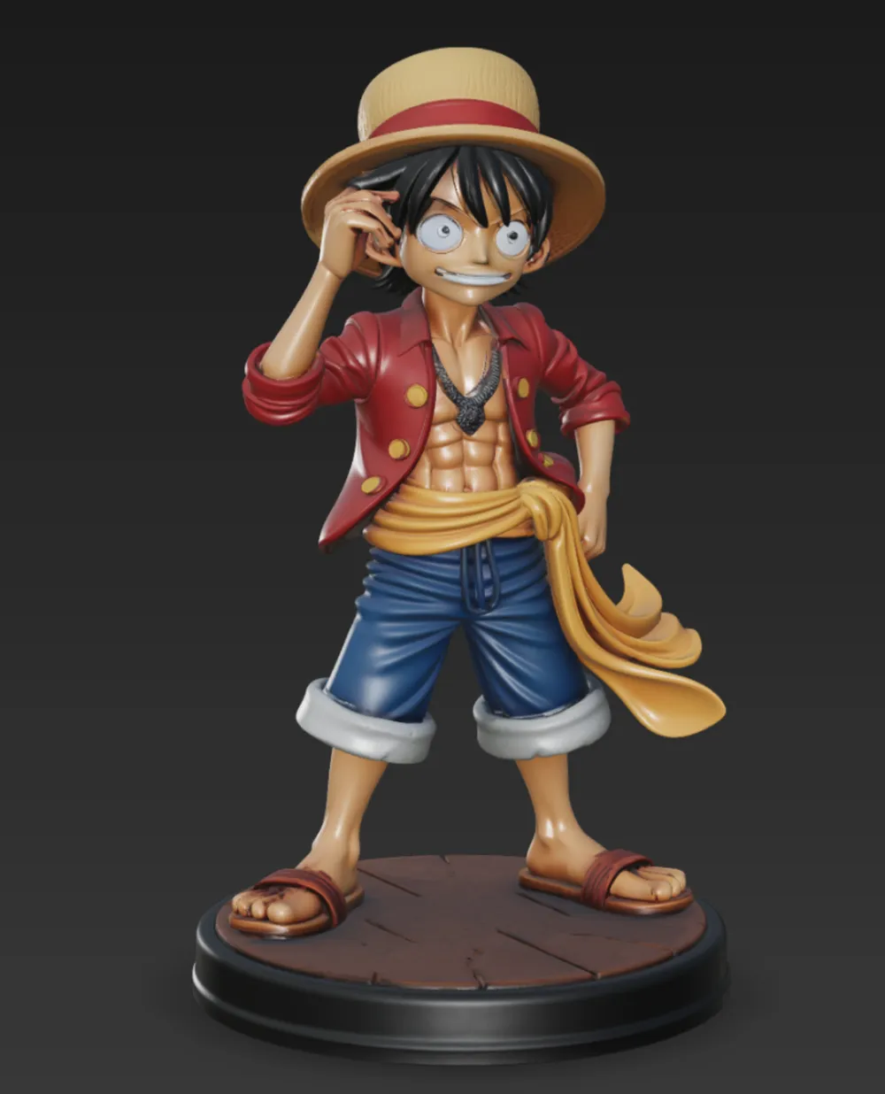 Luffy hat pose - Free 3D Print Model - MakerWorld