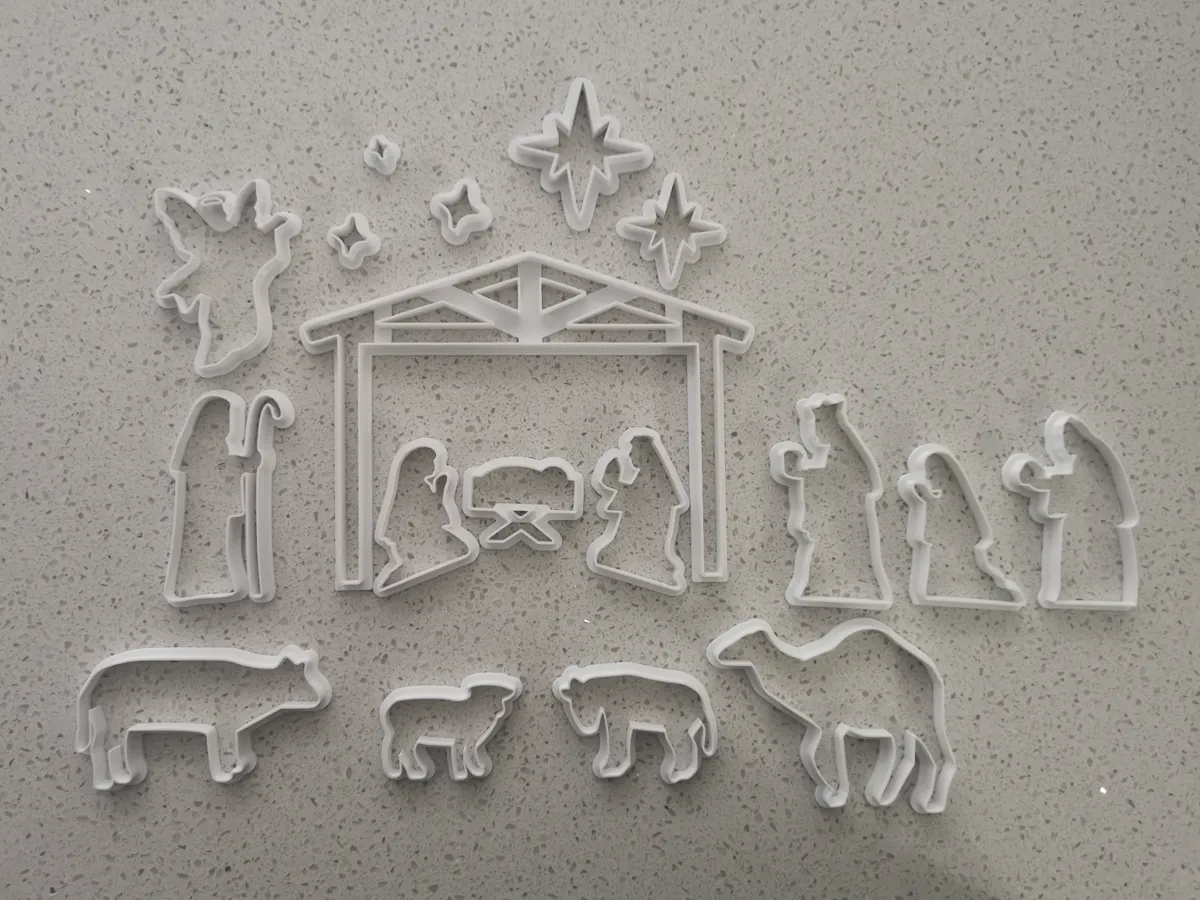 Christmas Holiday Cookie Cutters Nativity Scene - Free 3D Print Model ...