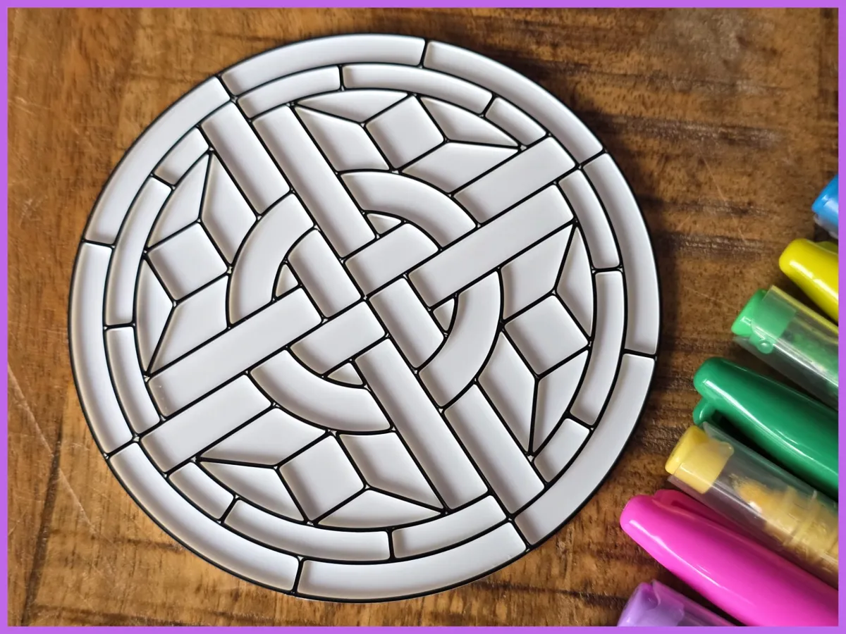 Ancient Mandala Coloring Craft - Free 3D Print Model - MakerWorld