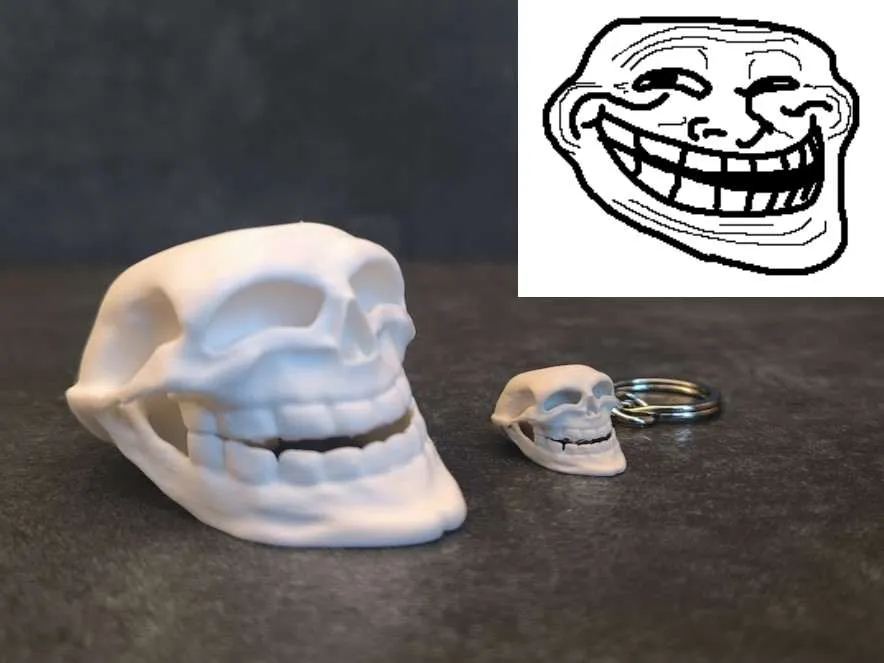 Troll Face Skull by Sevro MakerWorld: Download Free 3D Models