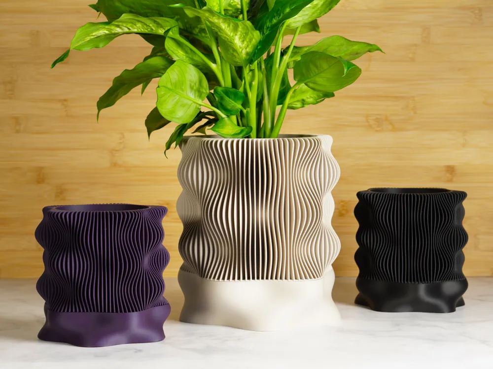KuraLoop Self Watering Planter Pot Wavy - Free 3D Print Model - MakerWorld