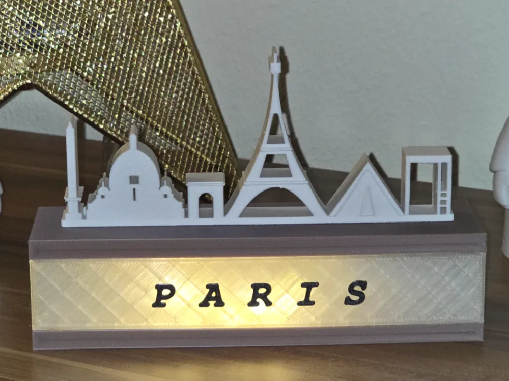 Paris Skyline Decoration with LED - Free 3D Print Model - MakerWorld