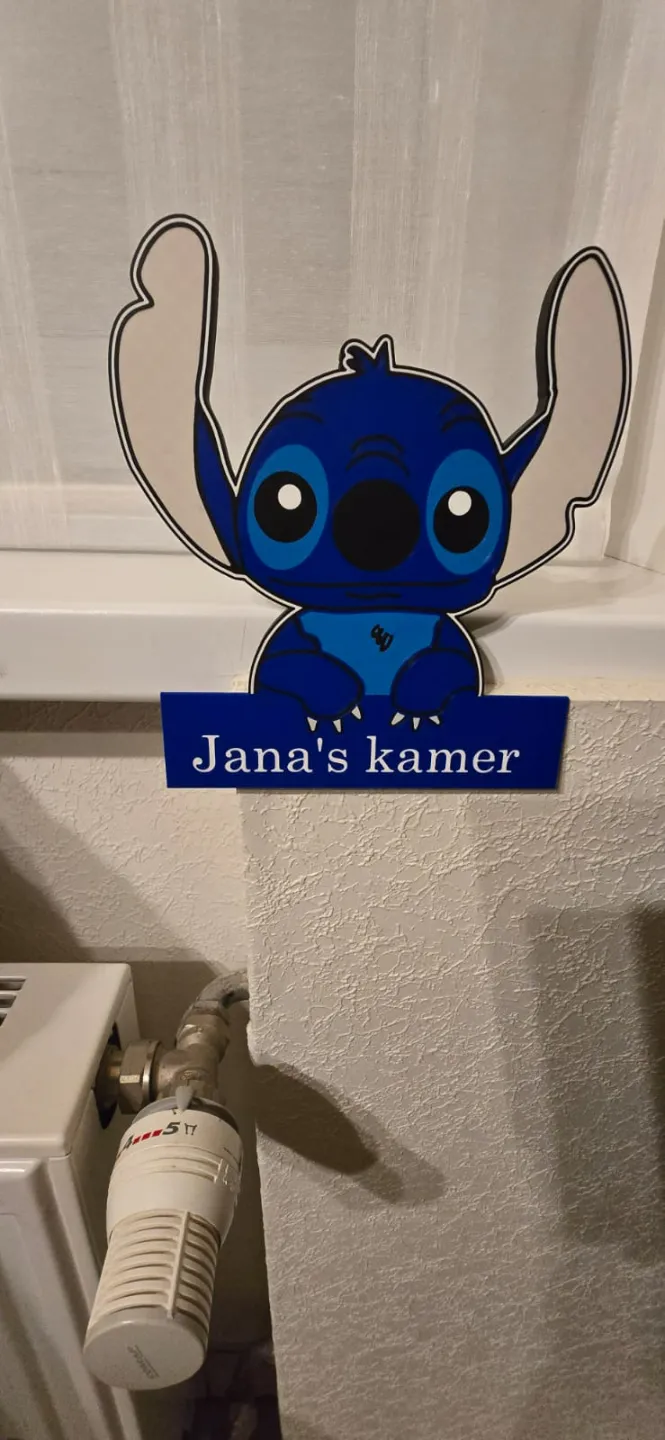 Stitch Door Sign - Free 3D Print Model - MakerWorld