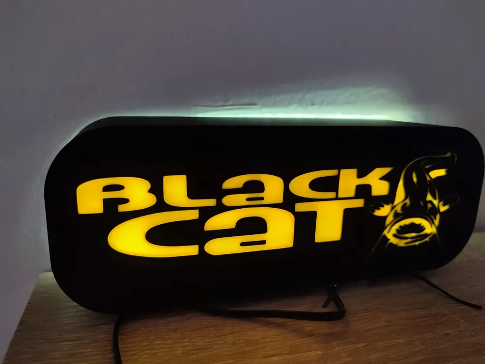 Black cat fishing lightbox ams by el_caspien - MakerWorld