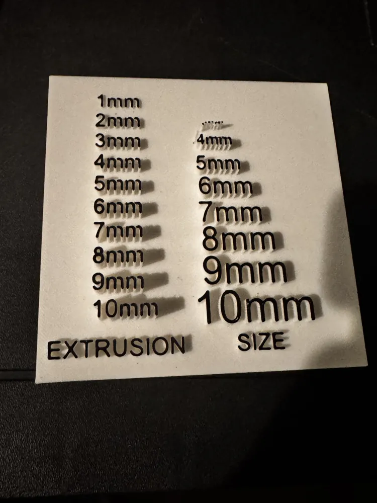 Extrusion and Size chart - Free 3D Print Model - MakerWorld